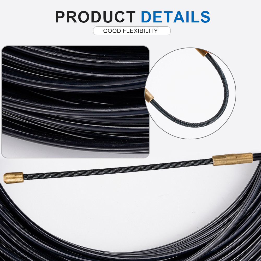 Nylon through wall wire black fiber optic cable puller is used to ...