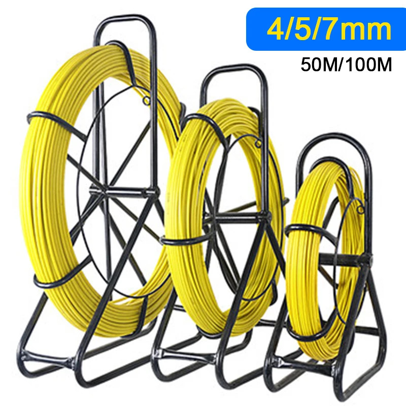 Fiberglass Wire Cable Running Rod 4/5/7mm 50/100m Duct Rodder Snakes ...