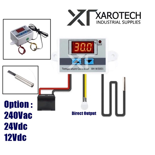 XH-W3001 12V(120W)/24V(240W)/220V(1500W) Multifunction Digital Temperature Controller Thermal ...