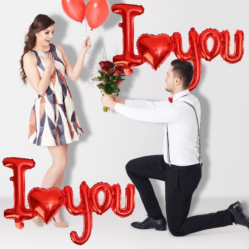 I Love You Siamese Letter Balloons - Inflatable Aluminum Foil Balloon ...