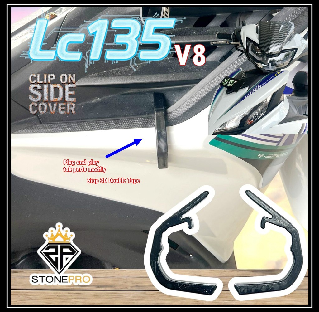 LC135 V8 Y15ZR Stone Pro Clip Set With 3D double Tape on side coverset ...