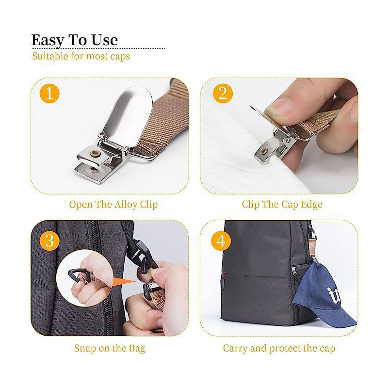 Travel Straw Hat Clips Multi-Purpose Baseball Cap Holder Hands-Free ...