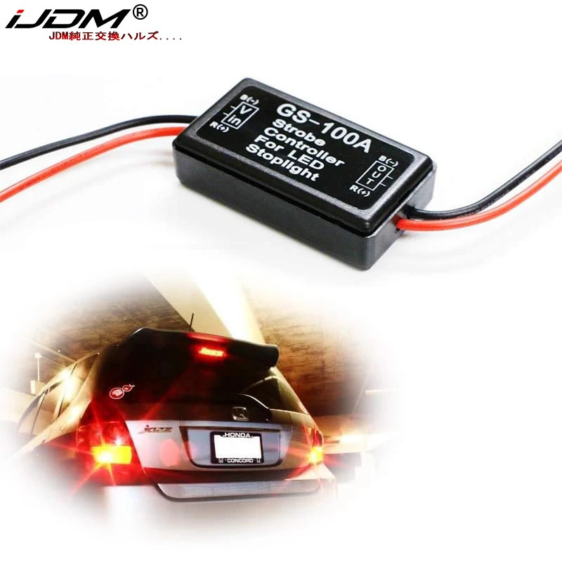 GS-100A Flash Strobe Controller Flasher Module For Car LED Brake Stop Light Lamp CD0102 12V/24V ...