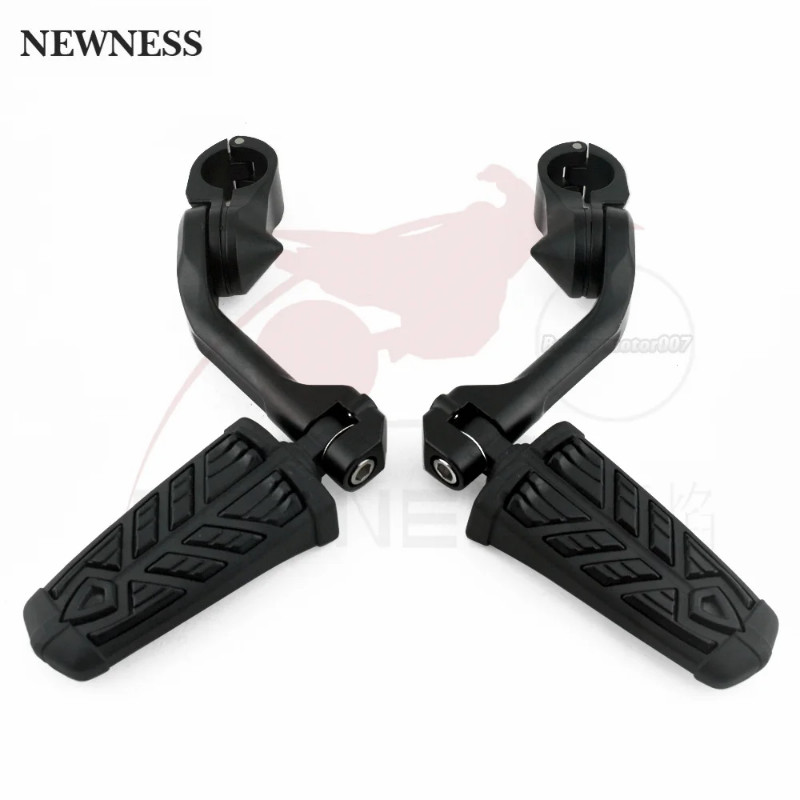 32MM Motorcycle Highway Foot Pegs Crash Bar Clamps Mount Footpegs ...