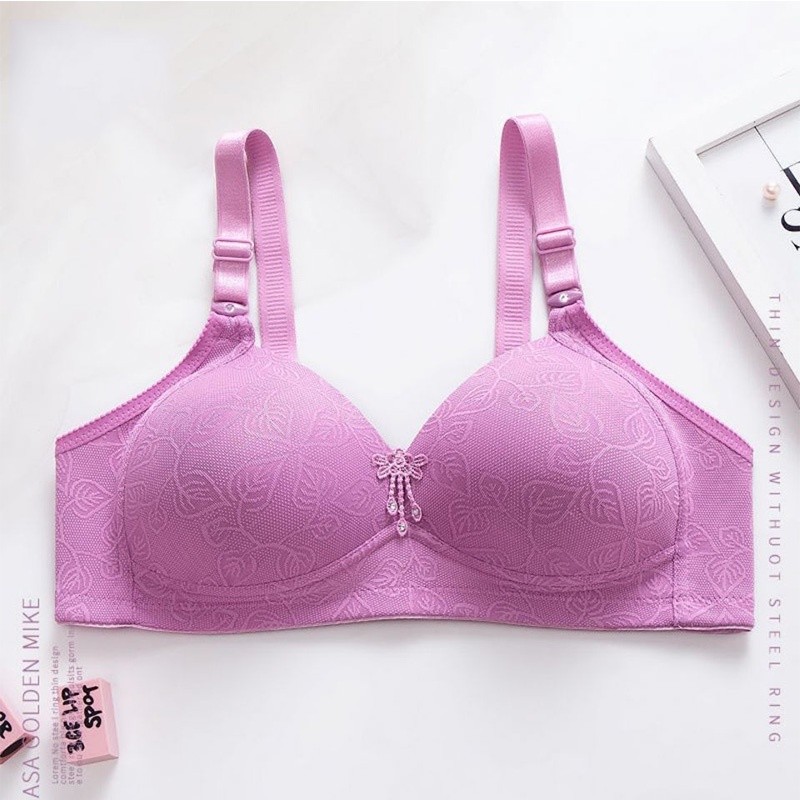 36-46BC Plus Size Women Bra Thin Anti-Sagging Breast Holding Wireless ...