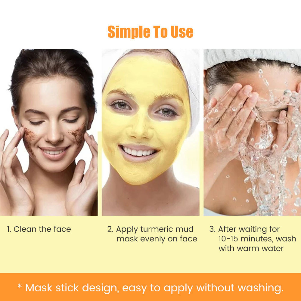 Face Cleansing Mask Turmeric Mud Brightenin Stick Skin Deep Cleaning ...