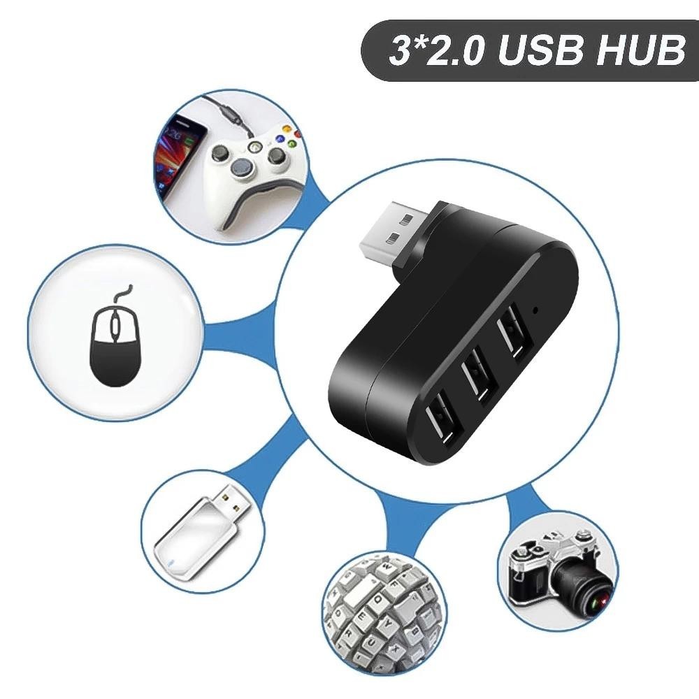 ♕LOCAL STOCK♕ Mini Rotatable 3 Ports USB Hub High Speed Data Transfer ...