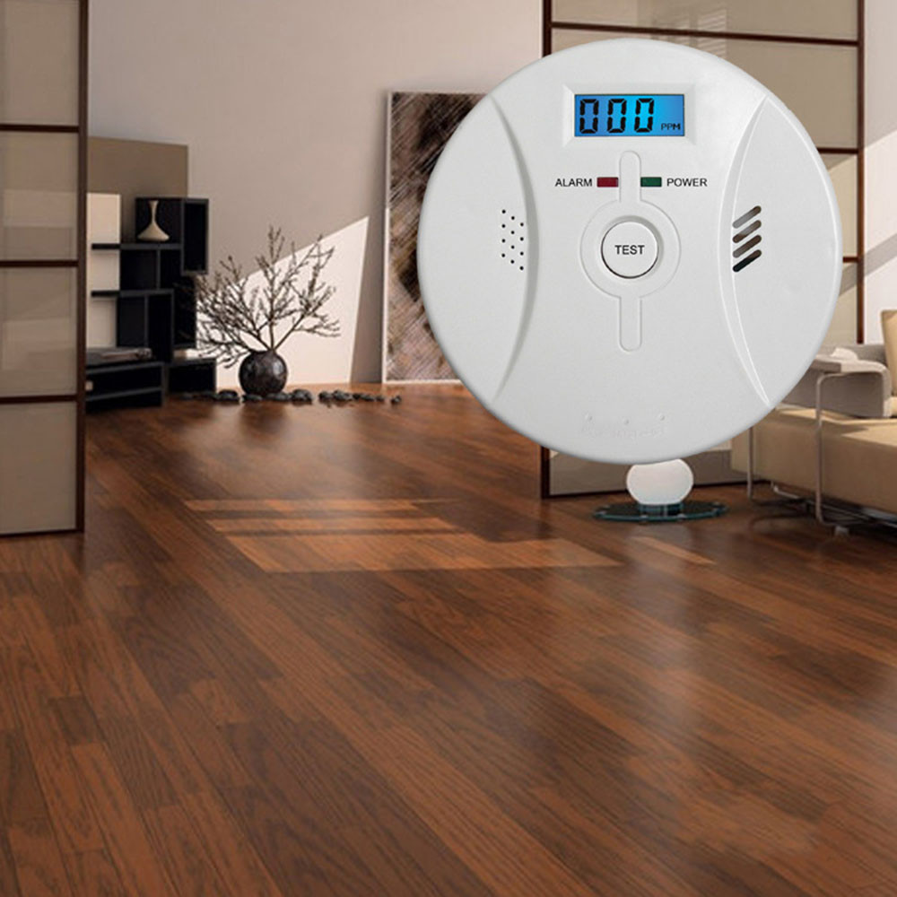 [Ready Stock]85dB 2-In-1 Compound Alarm Carbon Monoxide&Smoke Sensor Detector Warning LCD Real ...