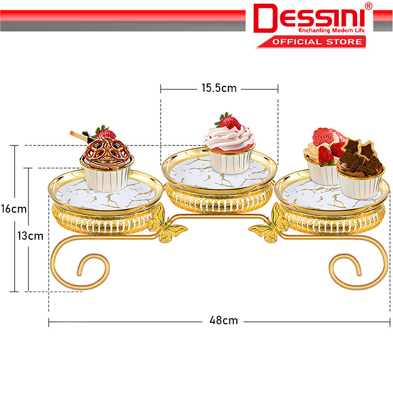 DESSINI ITALY 3 Tier Ceramic Dessert Stand Tower Cake Display Rack ...