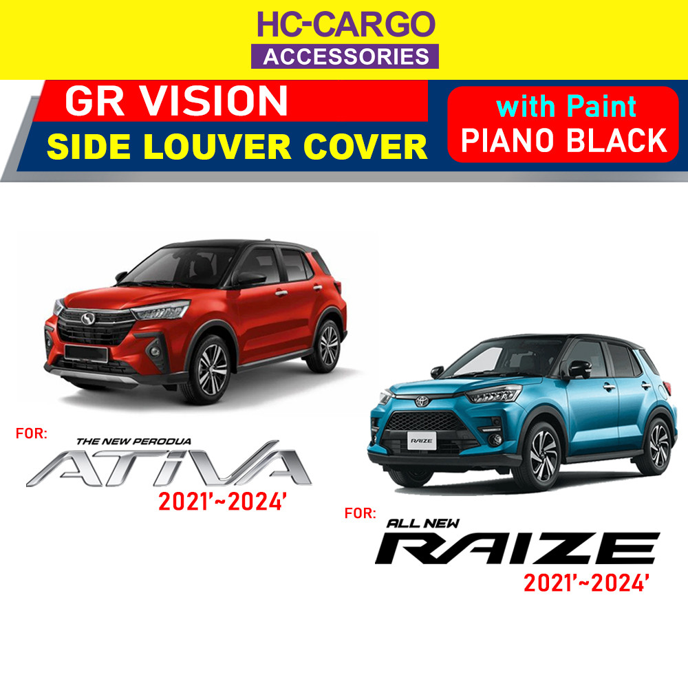 Perodua Ativa Toyota Raize Rear Side Louver GR Mustang Cover Window ...