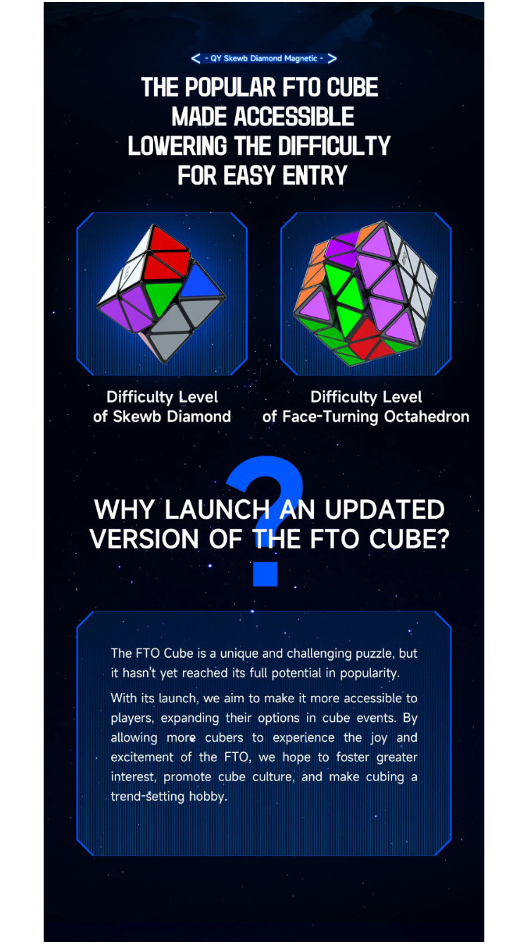 QiYi FTO 2x2 Skewb Diamond Magnetic Magic Cube Rotating Octahedron ...