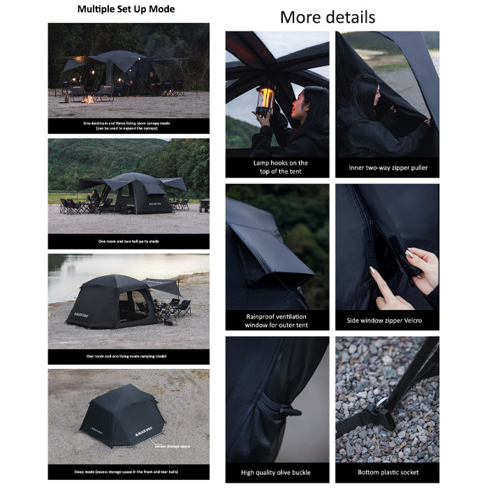 BLACKDOG Waterproof Tent khemah Kalis Air SHANTING Black dog Camping ...