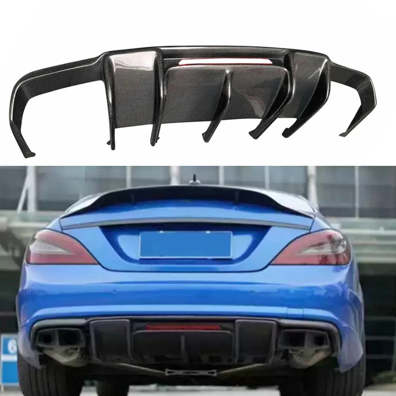R Style Carbon Fiber Car Rear Bumper Diffuser For Mercedes Benz CLS ...
