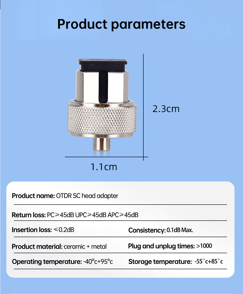 ZOERAX OTDR Fiber Optic Adapter SC Square Connector Optical Time Domain ...