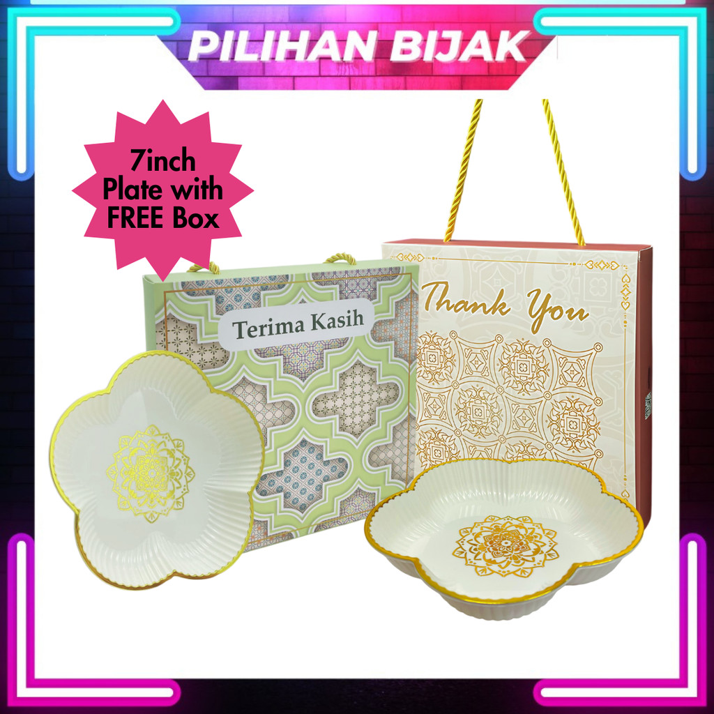 7 Inch Doorgift Mangkuk Bunga Doorgift VIP Flower Shape Plate ...