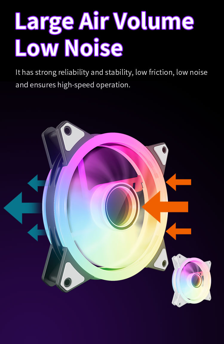 TEUCER GH-12 PC Case Fan 120mm ARGB Fan Kit Double Halo Infinite Space ...