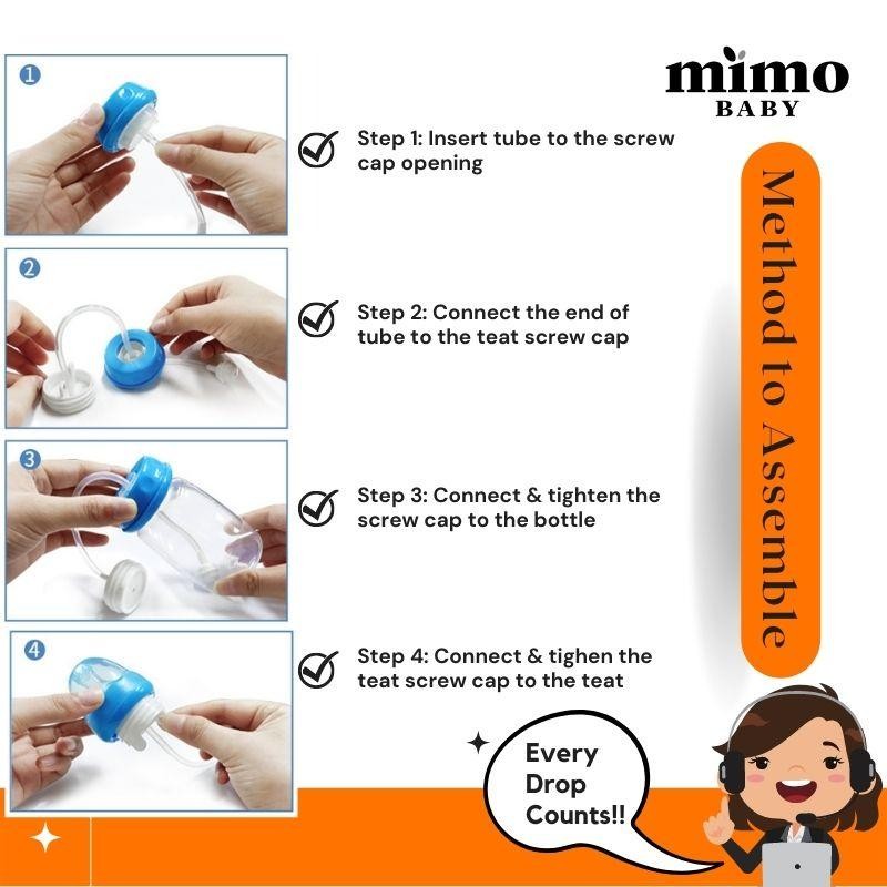 Mimo Baby Anti-Gravitation Handsfree Milk Bottle, 150ml | Shopee Malaysia