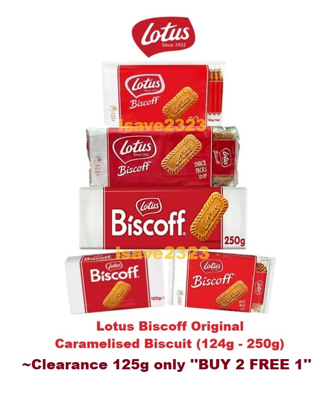 {Clearance 125g BUY 2 FREE 1} [HALAL] Lotus Biscoff Original Caramelised Biscuit Snack Packs ...