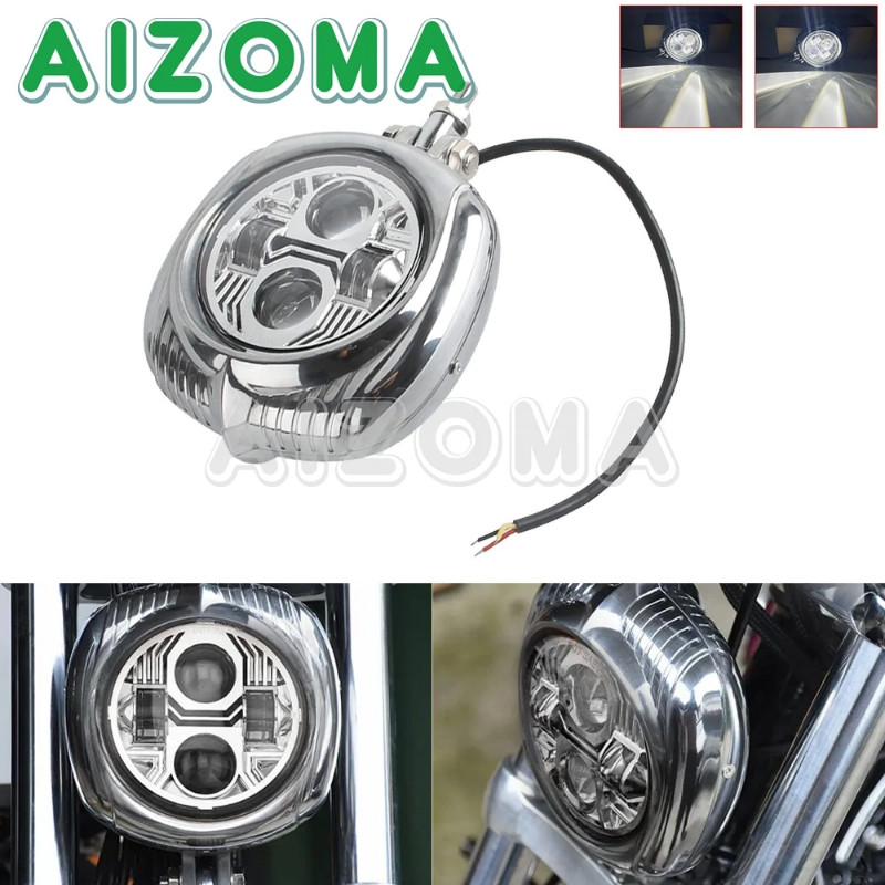 Electroline Retro LED Headlight Motorcycle Vintage Headlamp E9 E-Mark ...