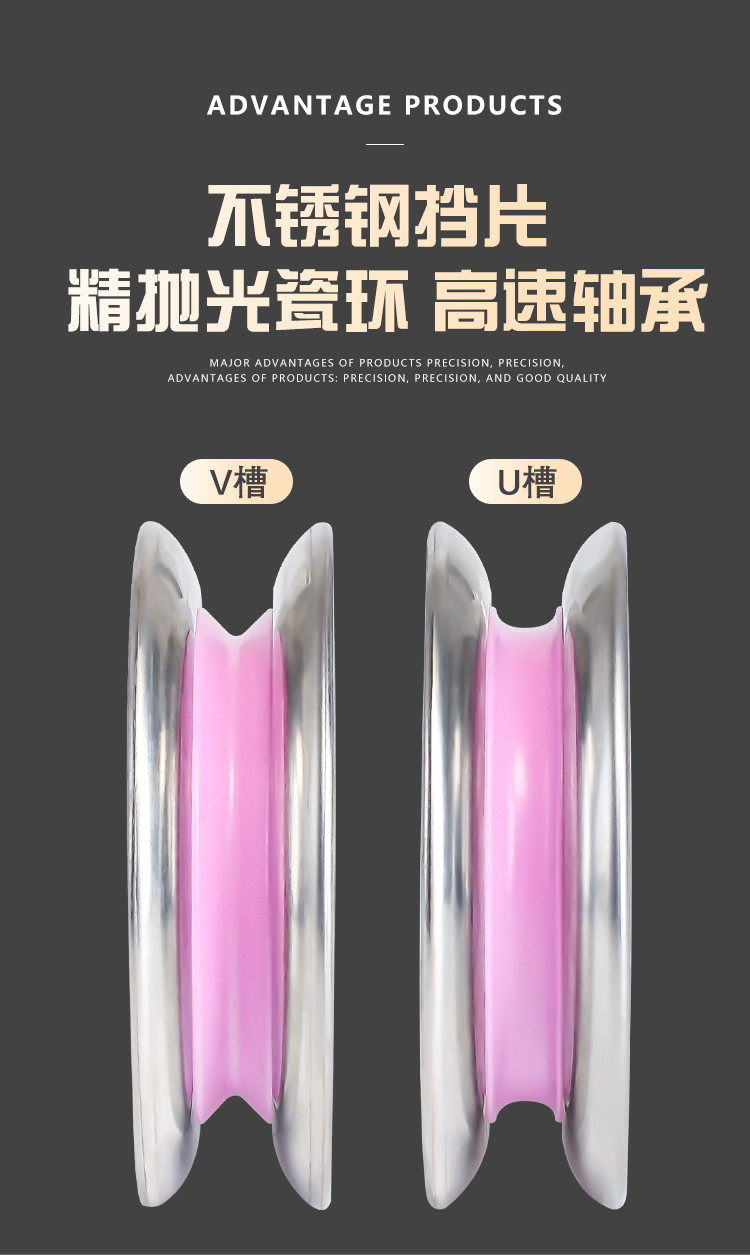 Hx1006 Stainless Steel Combination Guide Wheel Ceramic Threaded Wheel ...