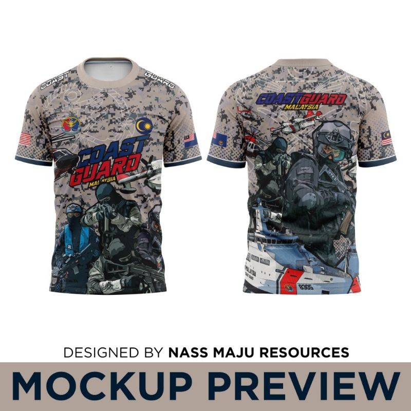 Baju Maritim Baju Coast Guard Sublimation Baju APMM Men T Shirt ...