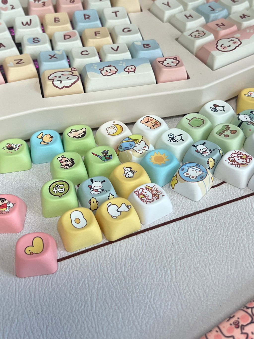 Moa Height Pattern Keys Cute Sublimation Mechanical Keyboard Cross-On ...