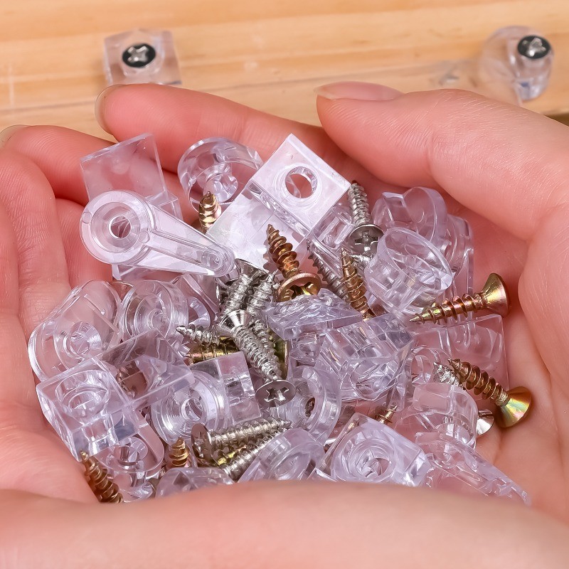 Classic Practical Cabinets Mirror Fixing Clips With Screws- Transparent ...