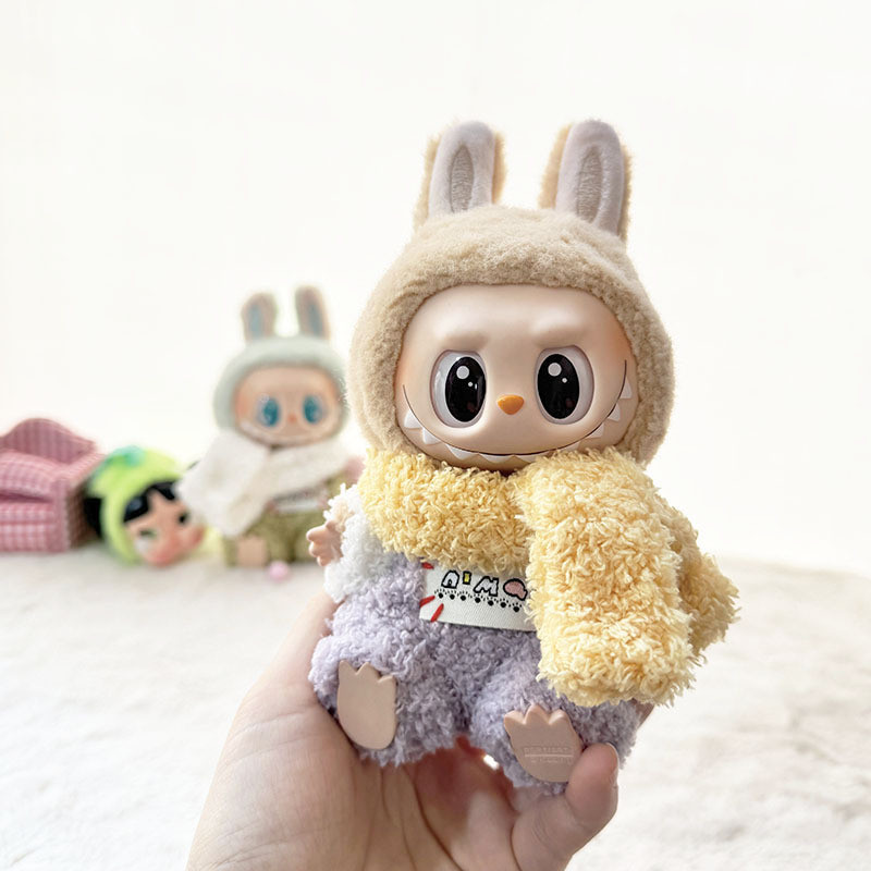 17cm Labubu Clothes Labubu Doll Sitting Party Double Color Matching ...