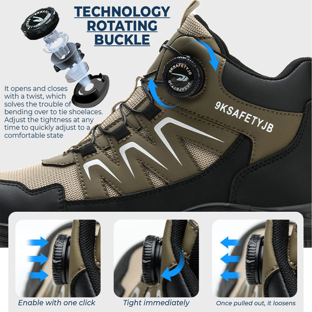 Safety Shoes Medium-Cut Anti-Smashing Anti-puncture steel toe cap with ...
