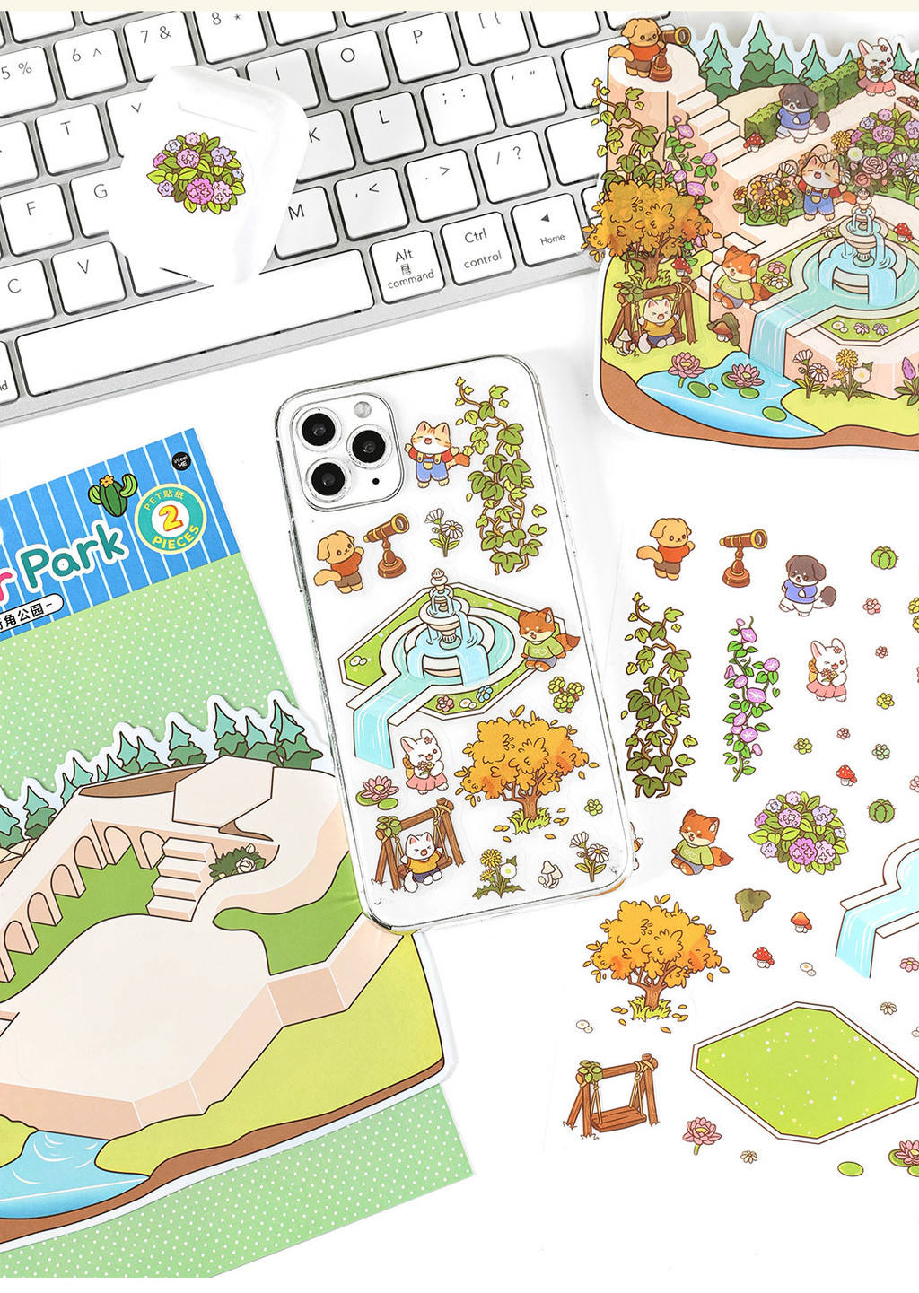 DIY 3D Scene Stickers Cartoon Cabin Decoration Set for Scrapbook ...
