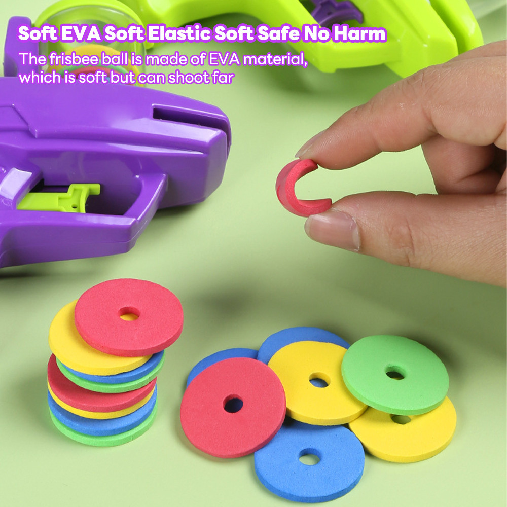 BEVAVAR Carrot Gun Flying Disc Launcher Toys for Kids Plastic Flying ...
