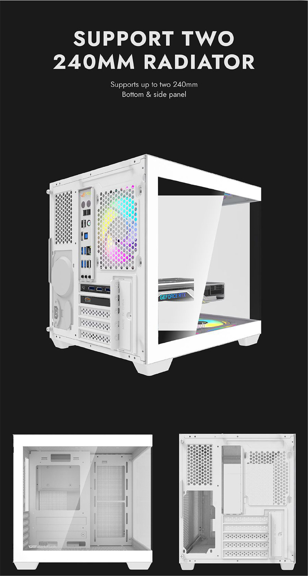 DARKFLASH C275P DUAL CHAMBER MATX PC CASE - WHITE | Shopee Malaysia