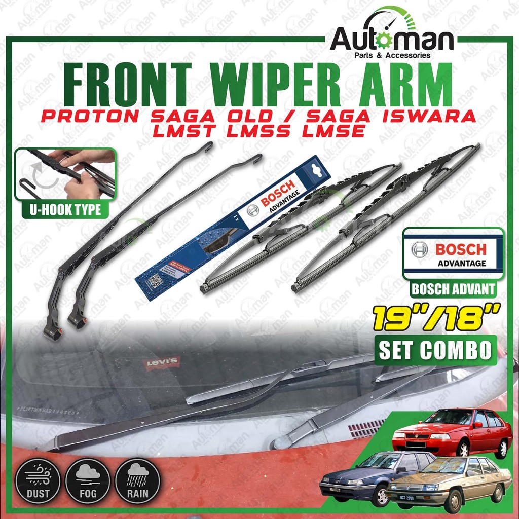 Front Wiper Arm BOSCH Proton Saga Old Iswara LMST LMSS LMSE Lengan ...