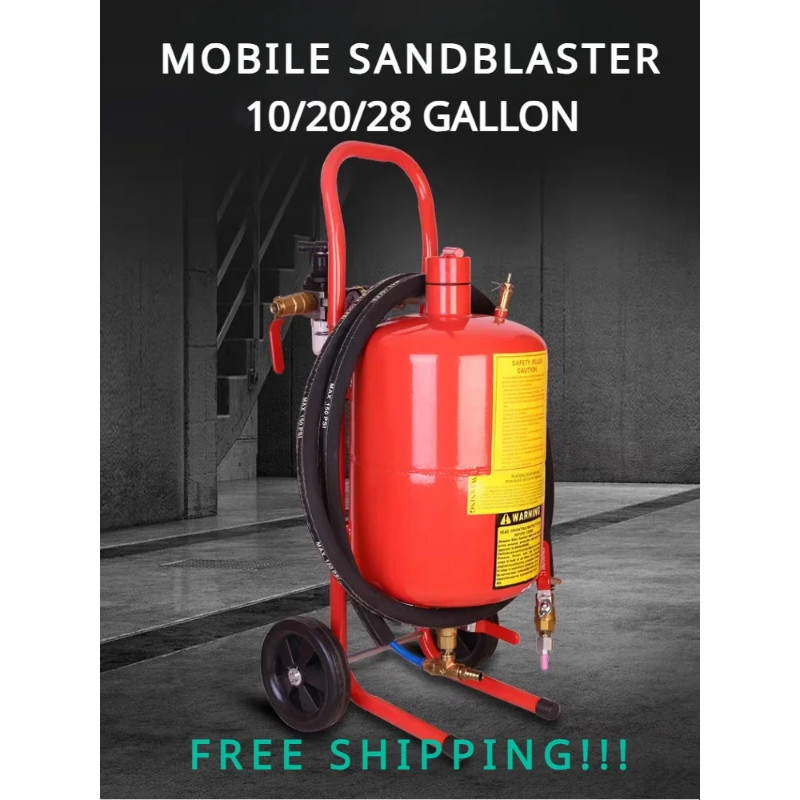 FS!!10/20/28 Gallon Mobile Sandblasting Machine Sandblaster for ...