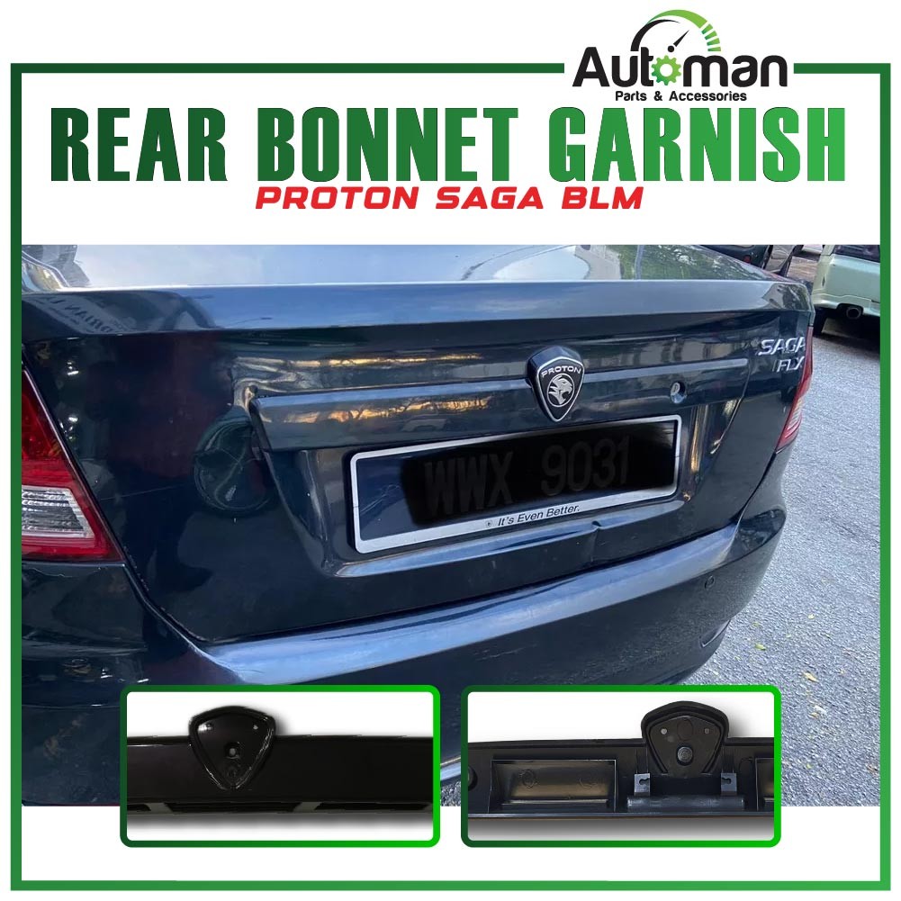 Rear Trunk Lip Boot Proton Saga 2008 - 2015 Garnish Black Silver With ...