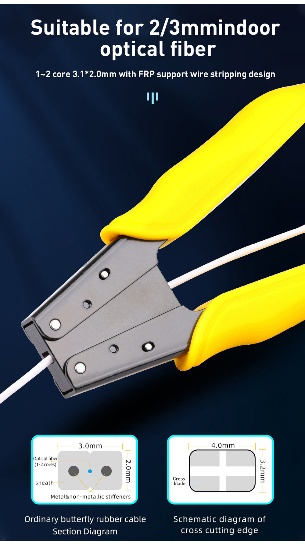 ZoeRax Aluminum Alloy Fiber Optic Stripping Tool FTTH Cable Stripper ...