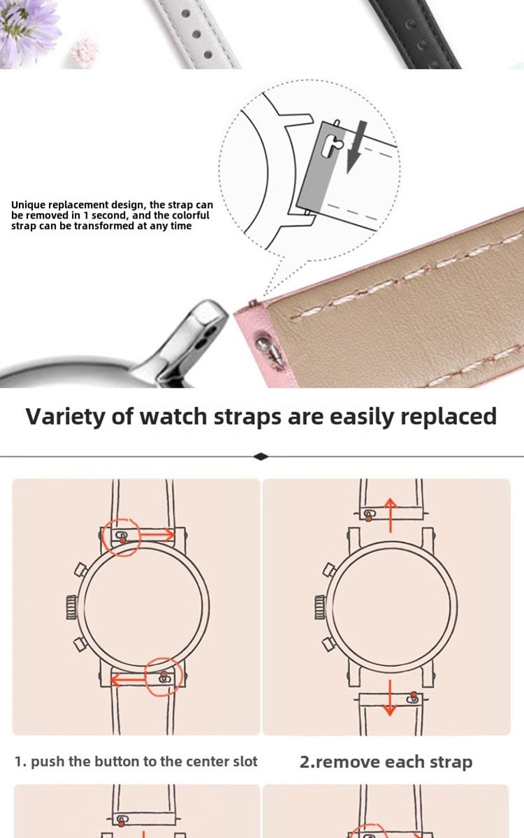 Apply To FOSSIL Leather Watch Strap 12mm 14mm 16mm 18mm 20mm 22mm 24mm ...