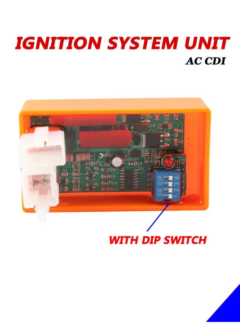 Motorcycle Lgnition CDI Box with DIP Switch, 5 Pins AC WAVE100 Racing ...