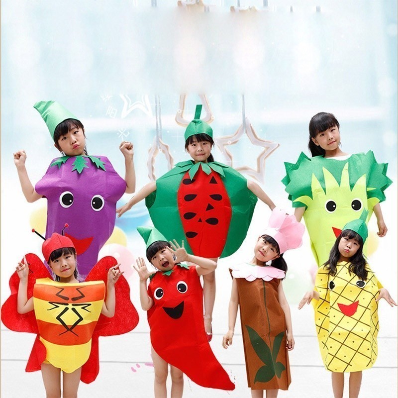 Local】Fruit Vegetable Halloween Party Cosplay Costume Christmas Cute Dress Up School Stage ...