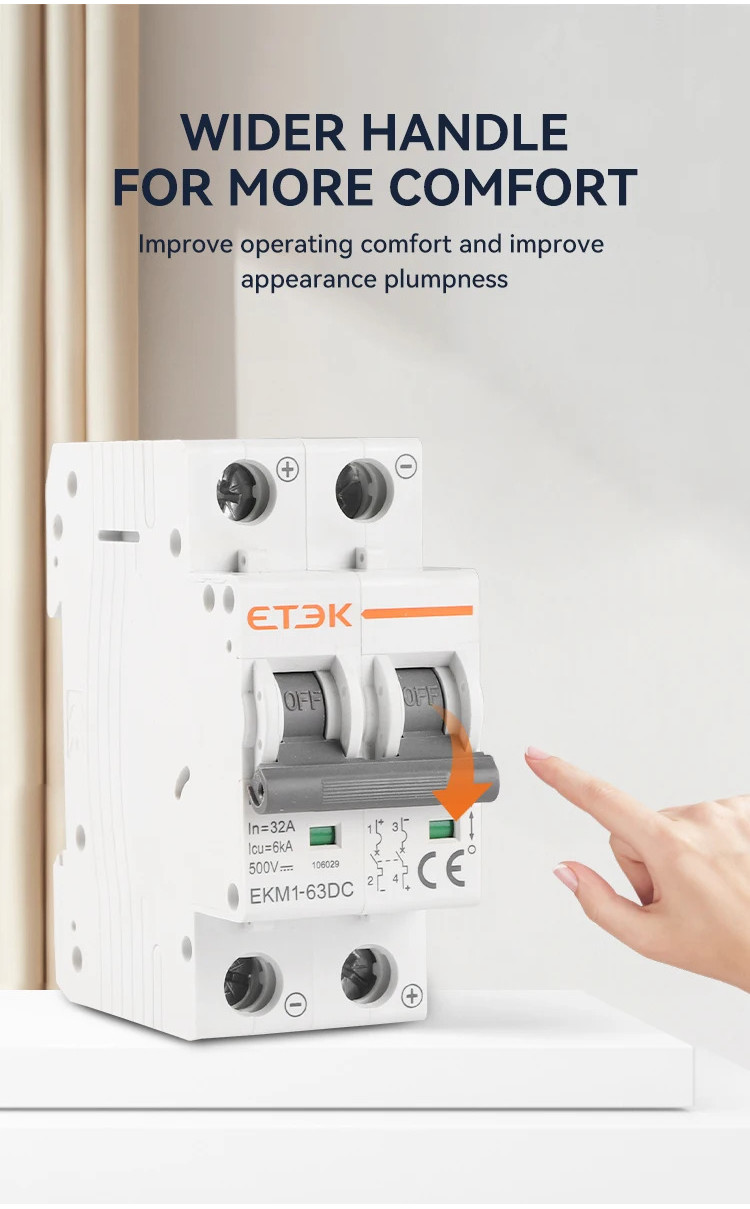 ETEK 6KA MCB 2p 4p 6KA DC Solar Photovoltaic Breaker 500V 1000V DC ...