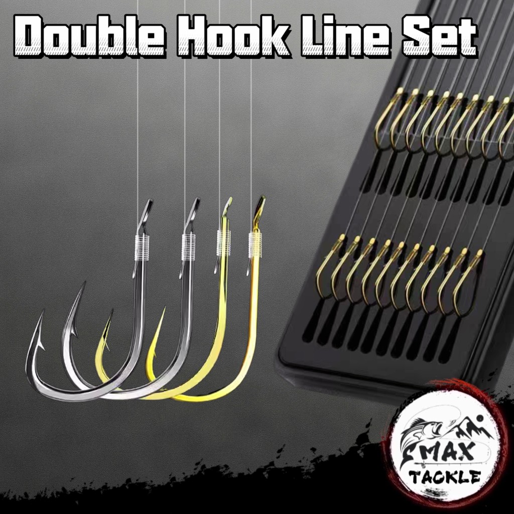 Double Hook Line Finished Set Hand-tied Hook High Carbon Mata Kail ...
