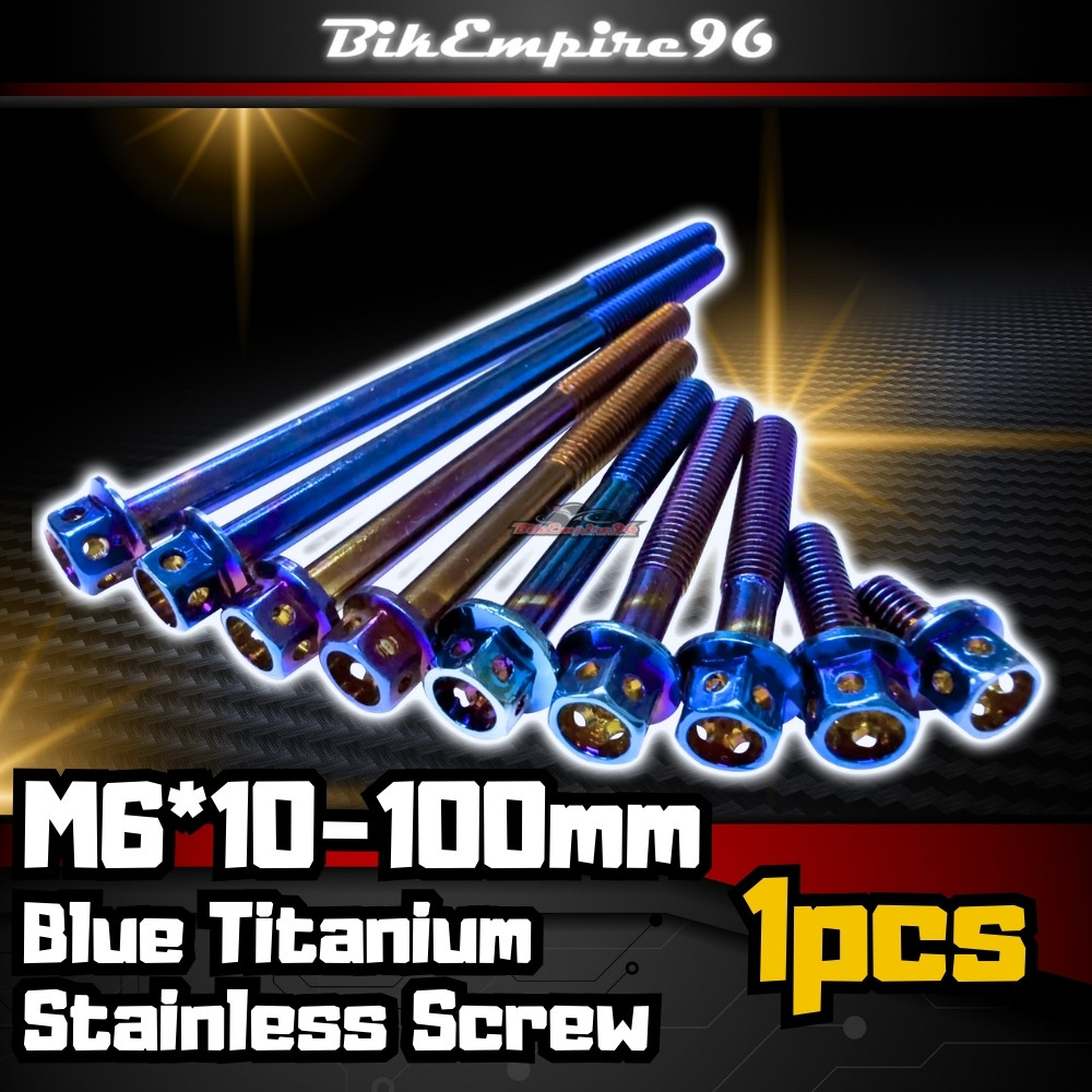 M6 Blue Titanium Stainless Steel Engine Screw M6*10-100mm For ...