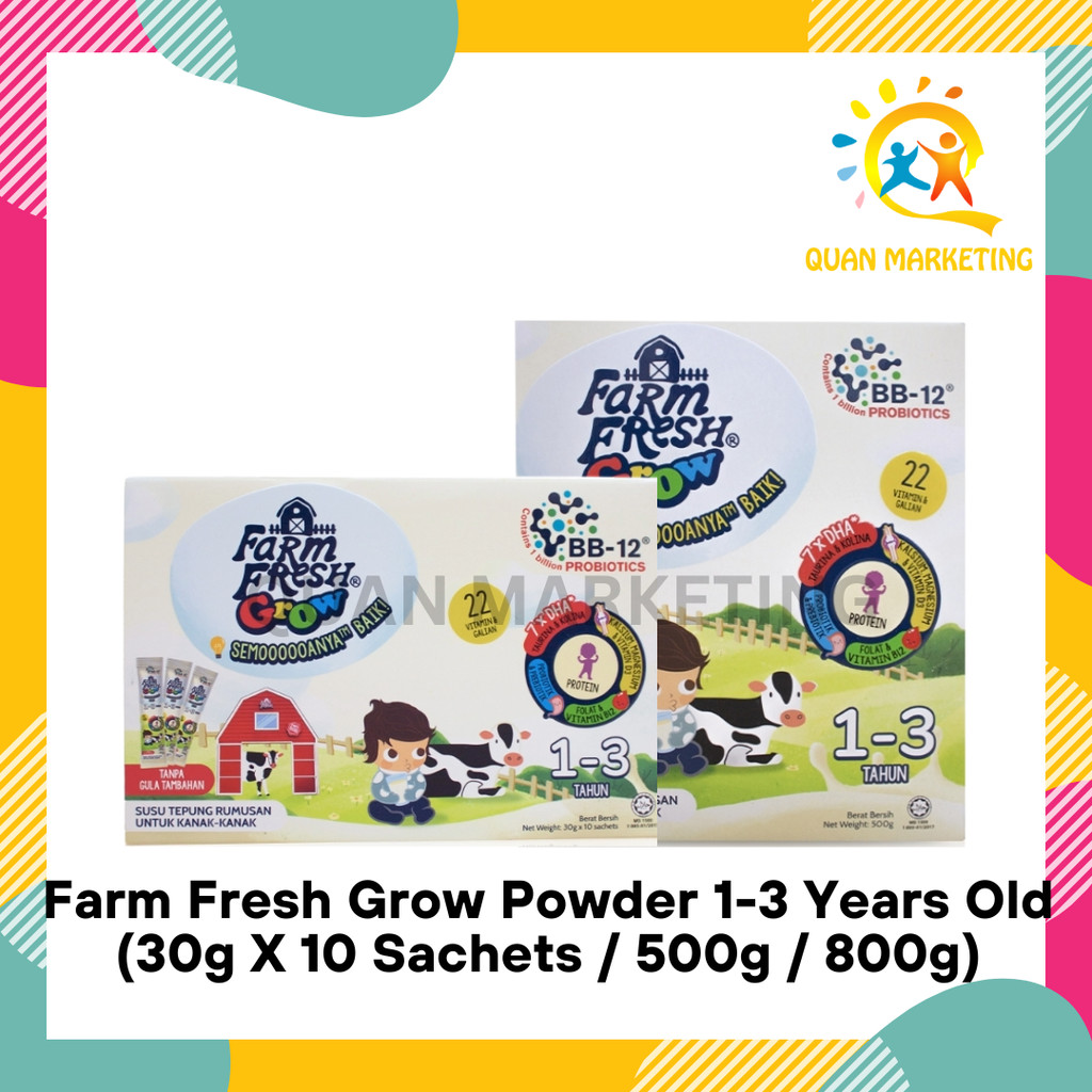 Farm Fresh Grow Powder 1-3 Years Old (30g x 10 Sachets / 500g / 800g ...