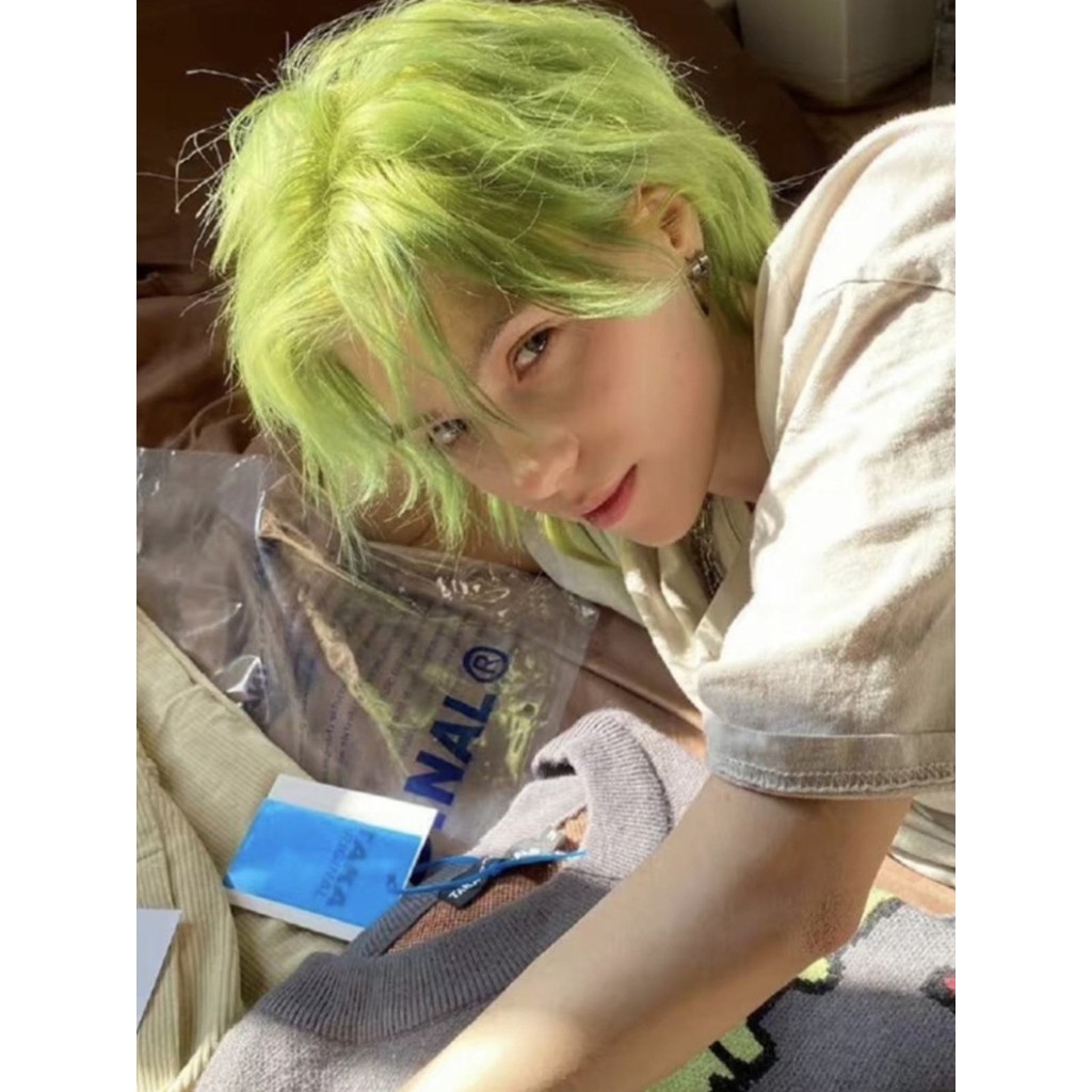 Fry Wig Green Wolf Tail Short Hair Men Women Japanese Style Natural ...