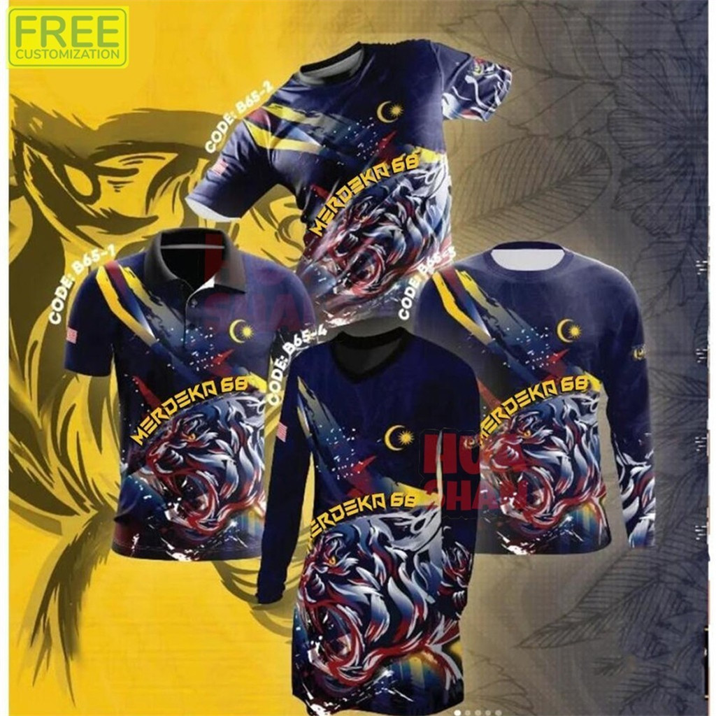 1957 Merdeka Clothes 2025 68th Malaysia Tshirt Men Shirt Short Sleeve ...