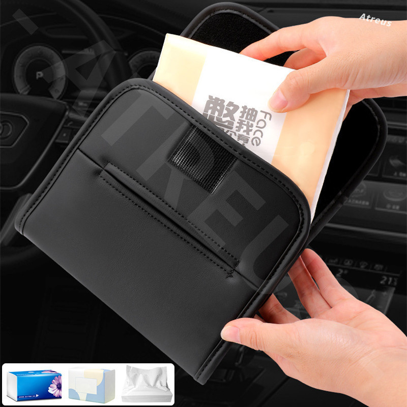 Perodua Car Tissue Box Auto Sun Viso Leather Paper Towel Holder Storage ...