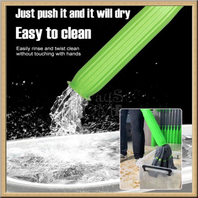 Bamboo Fiber Self Twisting Rotating Mop/Hand-Wash-Free/No-Dirty Hand ...