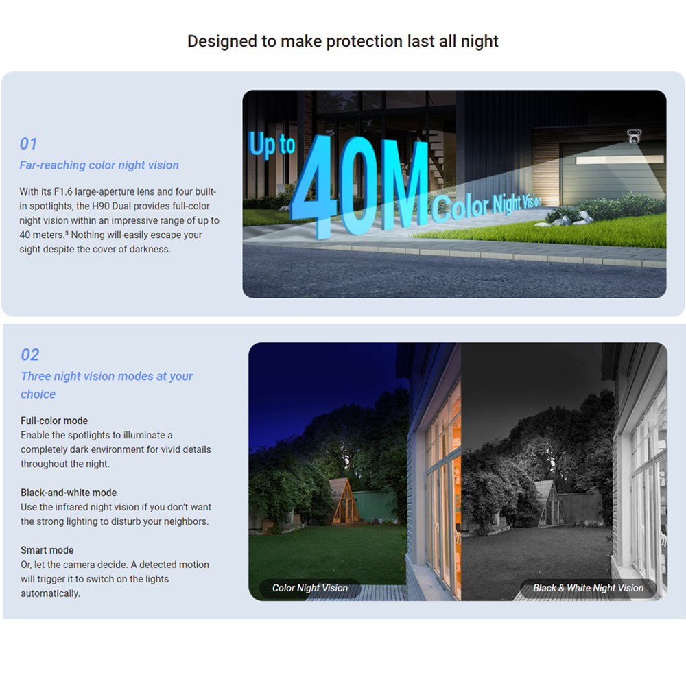 Ezviz H90 Dual Lens (4MP + 4MP) Dual Rotation Pan/Tilt Two Way Talk ...