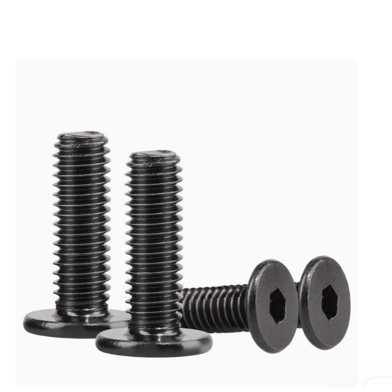 Black M6-M2 flat head screw 304 CM Round Thin Hexagon Socket Large Low ...