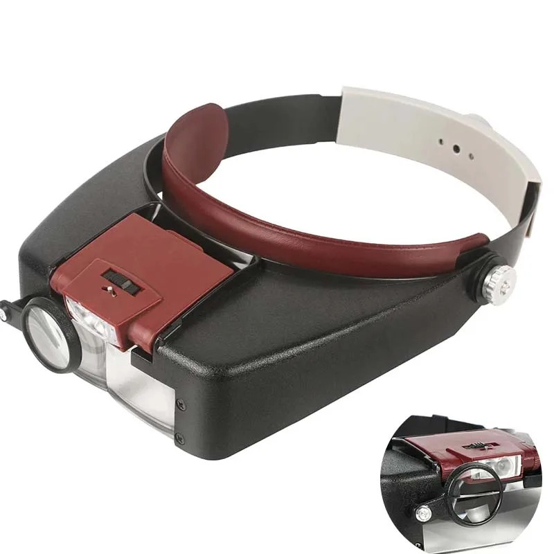 Head Mounted Magnifying Glass LED Light With Lens Suitable For Jewelry ...